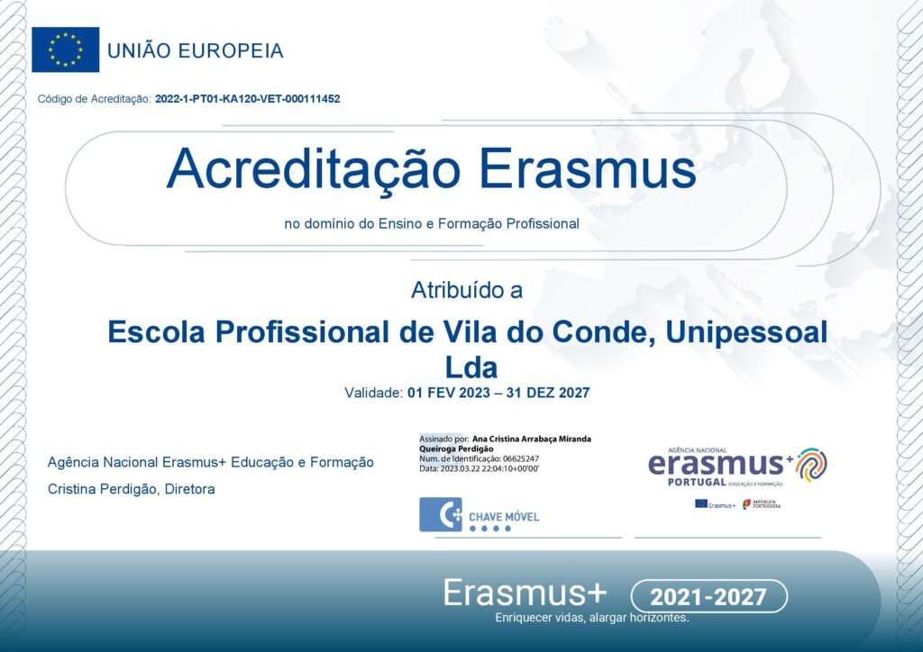 Certificado de Acreditação Erasmus